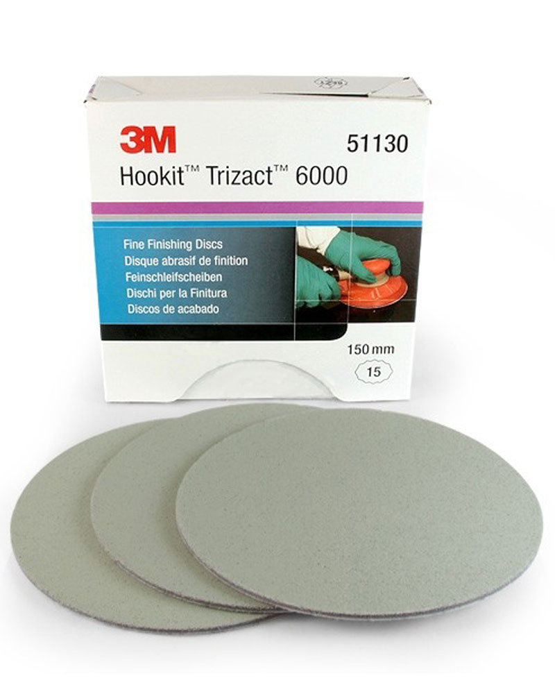 3m hookit trizact fine finishing foam discs (150mm) (6000 grade)