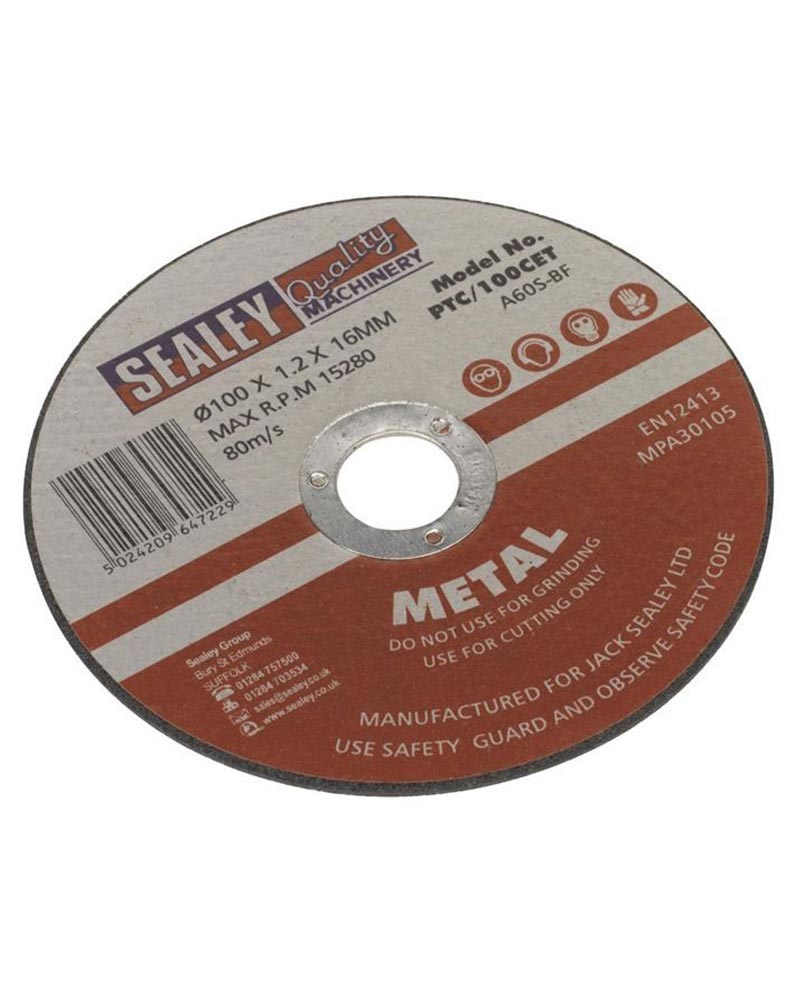 Sealey 115mm Cutting Discs (115 x 3mm, 22mm Bore)