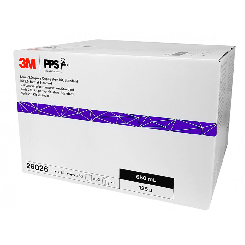 3M PPS Series 2.0 Spray Cup Kit 650ml (125 or 200 Micron, Pack of 50 ...